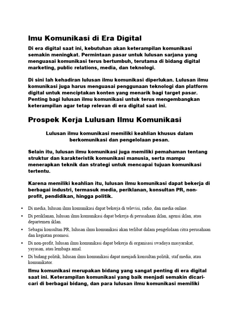 Lmu Komunikasi Di Era Digital | PDF | Ilmu Sosial