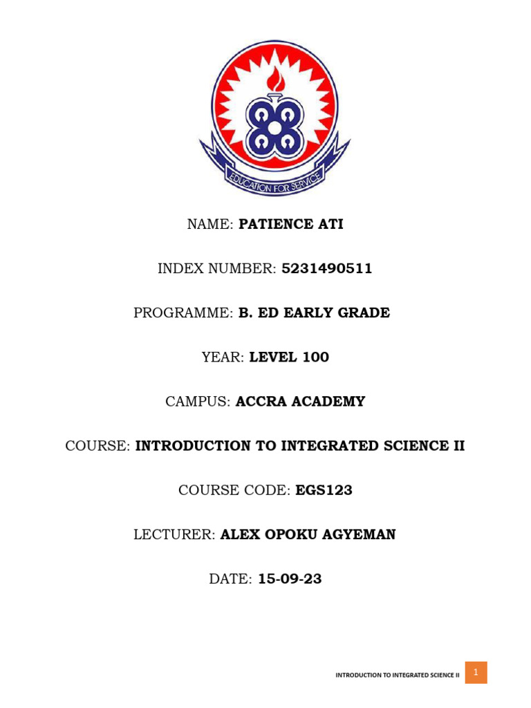 Introduction to Integrated Science II | PDF