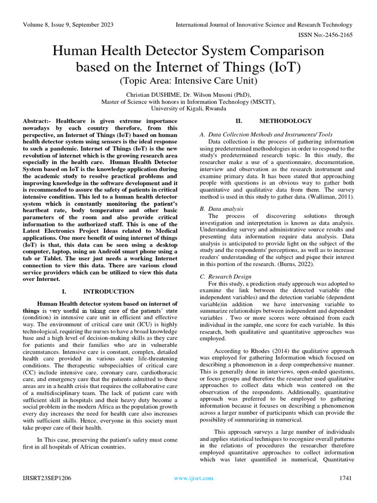 Human Health Detector System Comparison Based On The Internet of Things ...