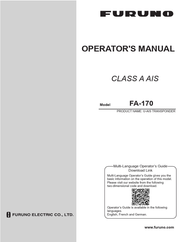 Fa170 Operators Manual | PDF