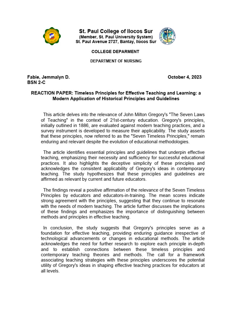 Reaction Paper | PDF | Hygiene | Hand Washing