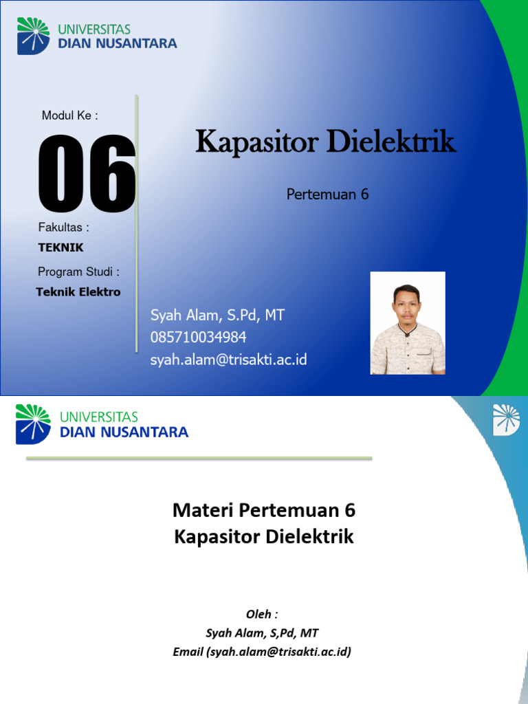 Materi Pertemuan 6 Kapasitor Dielektrik | PDF