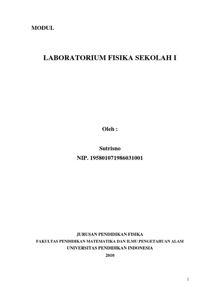 Modul Laboratorium Fisika Sekolah | PDF
