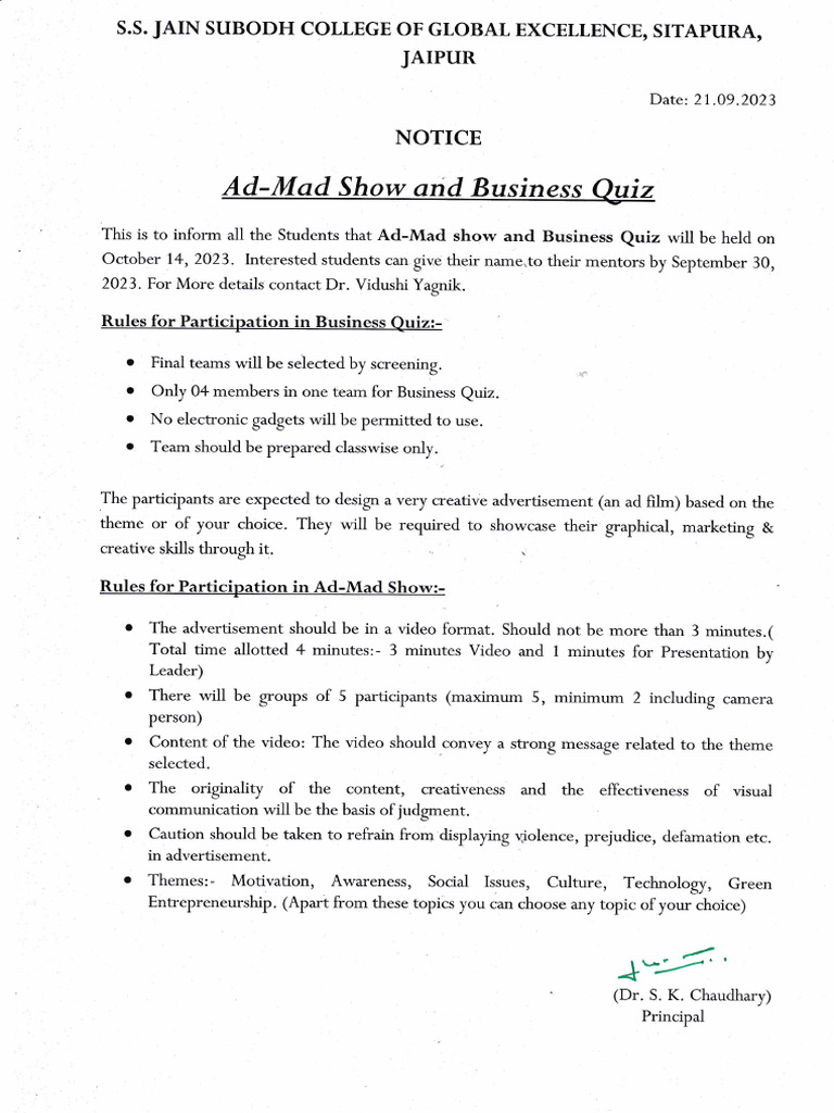Notice Ad-Mad-Show | PDF | Business | Art