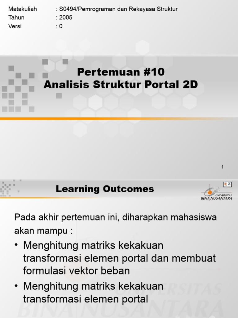 Dokumen - Tips Pertemuan 10 Analisis Struktur Portal 2d | PDF
