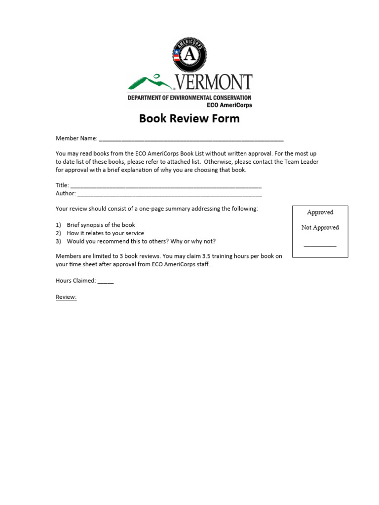 Book Review Form | PDF
