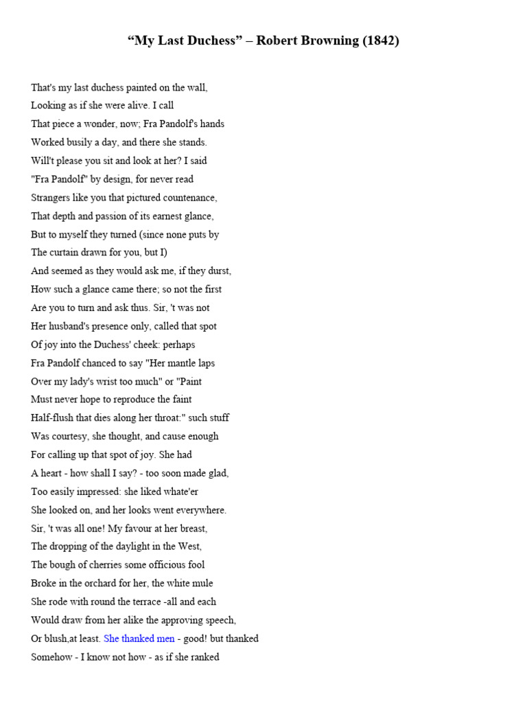 My Last Duchess | PDF