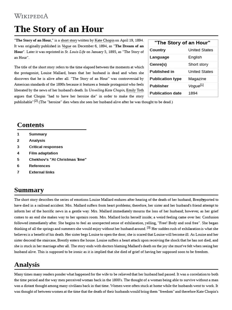 The Story of An Hour | PDF