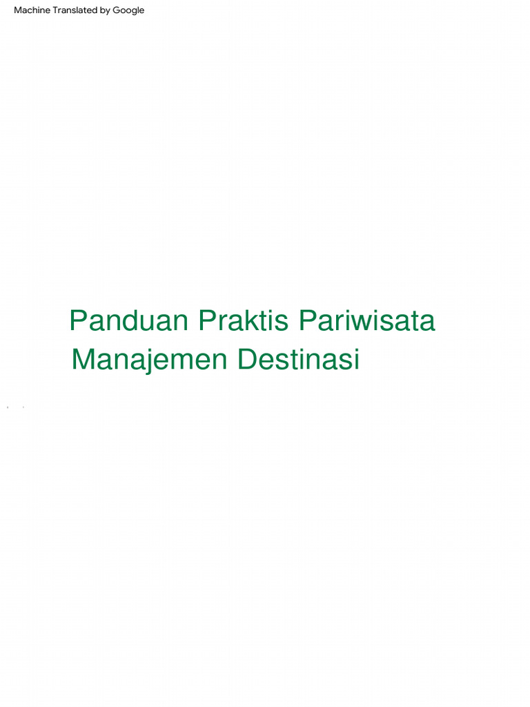 A Practical Guide to Tourism Destination Management (1) | PDF