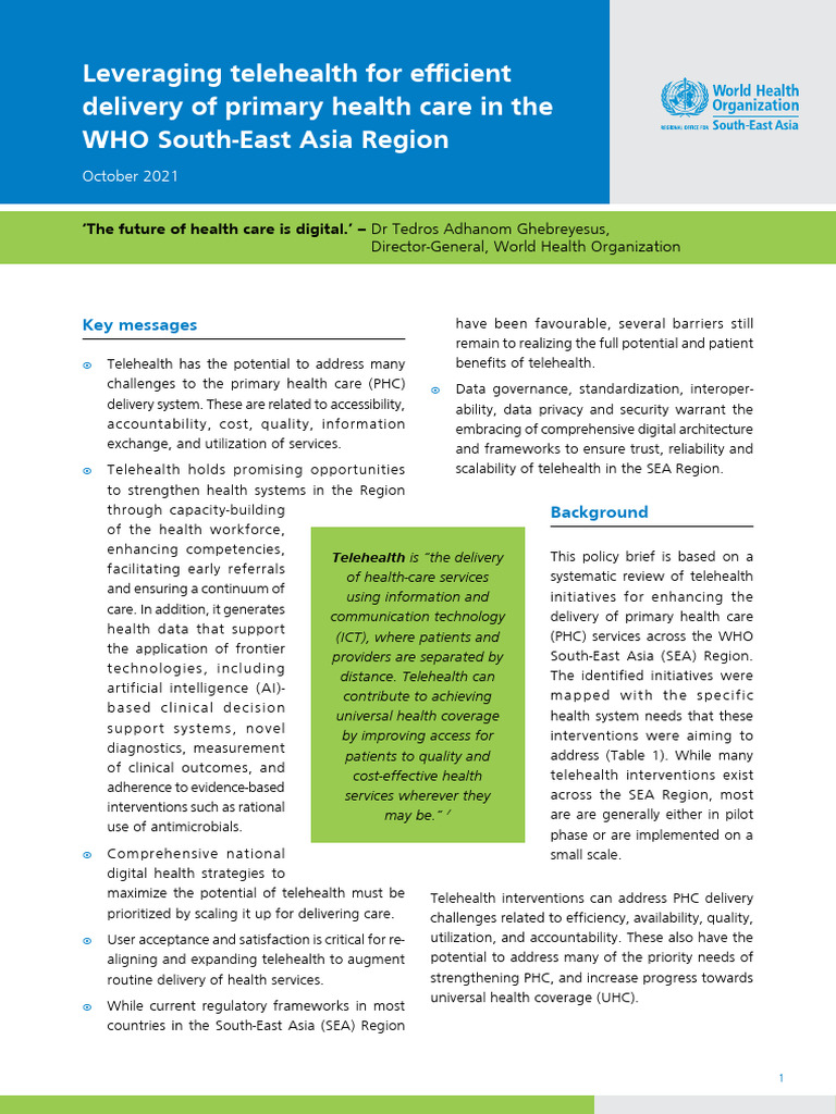 Telehealth Phc Eng Pdf Health Care Health System