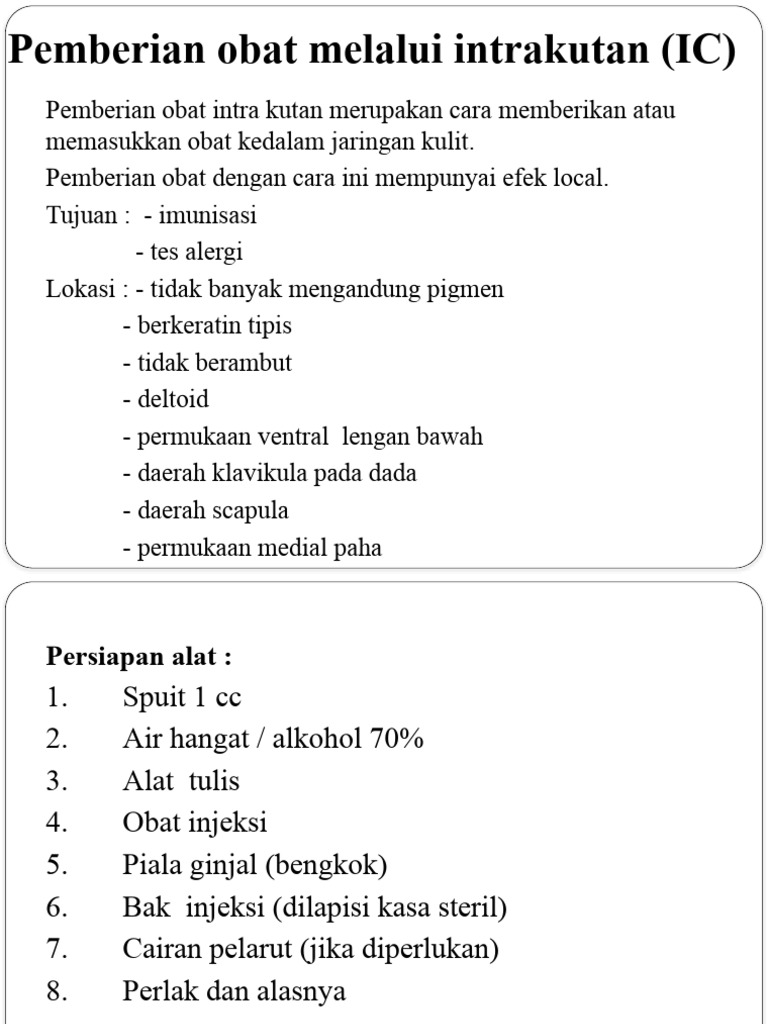 Teknik Pemberian Suntik Intrakutan | PDF | Sains & Matematika
