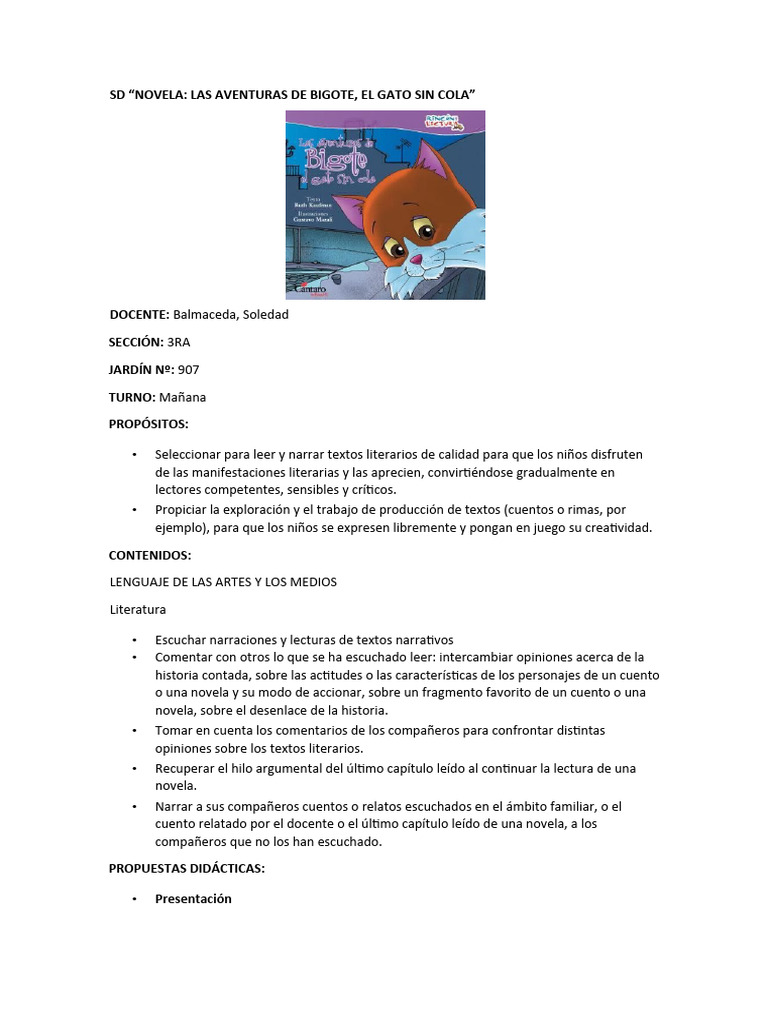 Aventuras de Bigote, el gato sin cola | PDF