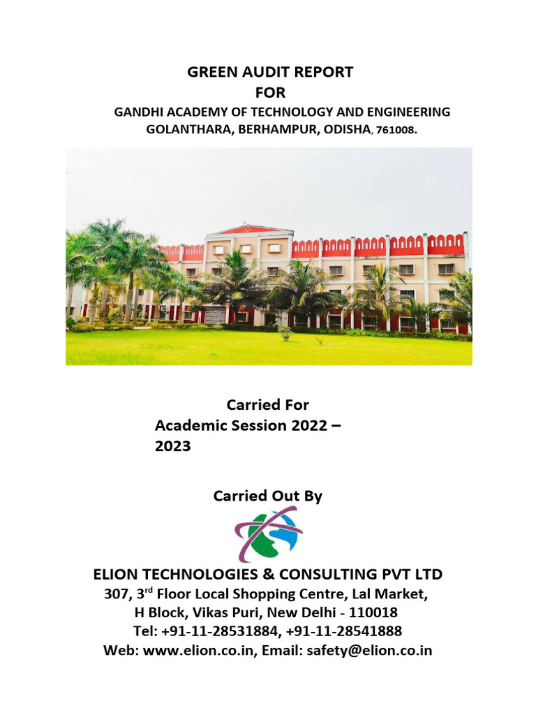Green Audit Report for Gandhi Academy | PDF | Energy Conservation ...