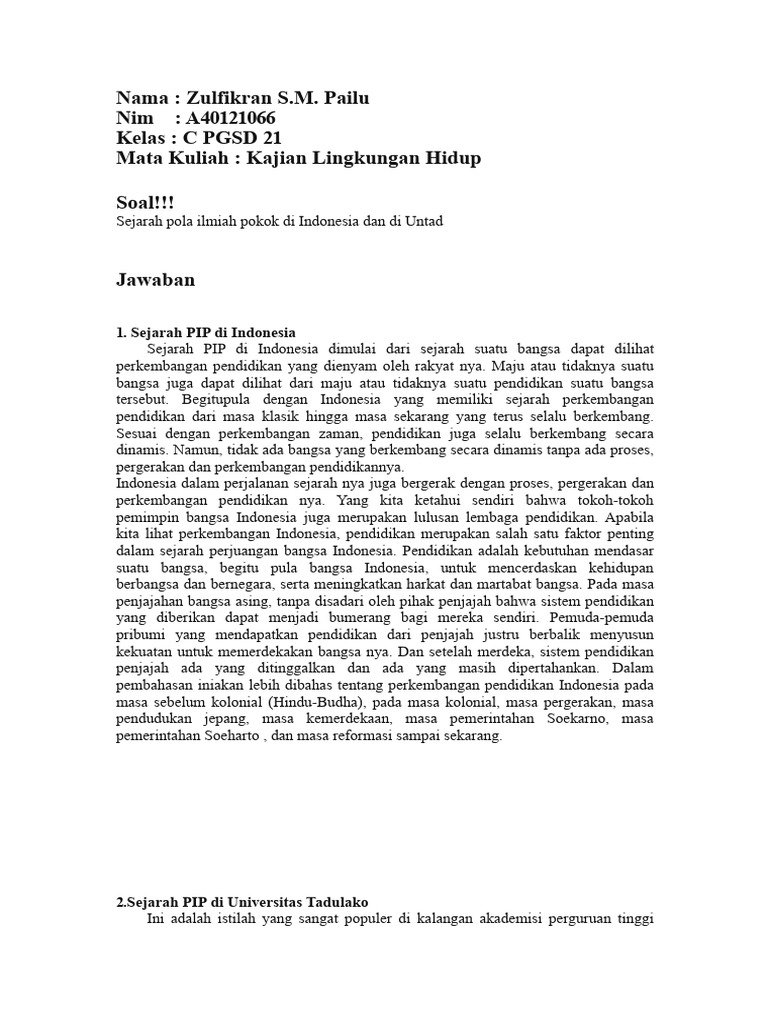 KLH Zulfikran S.M. Pailu - A40121066 | PDF