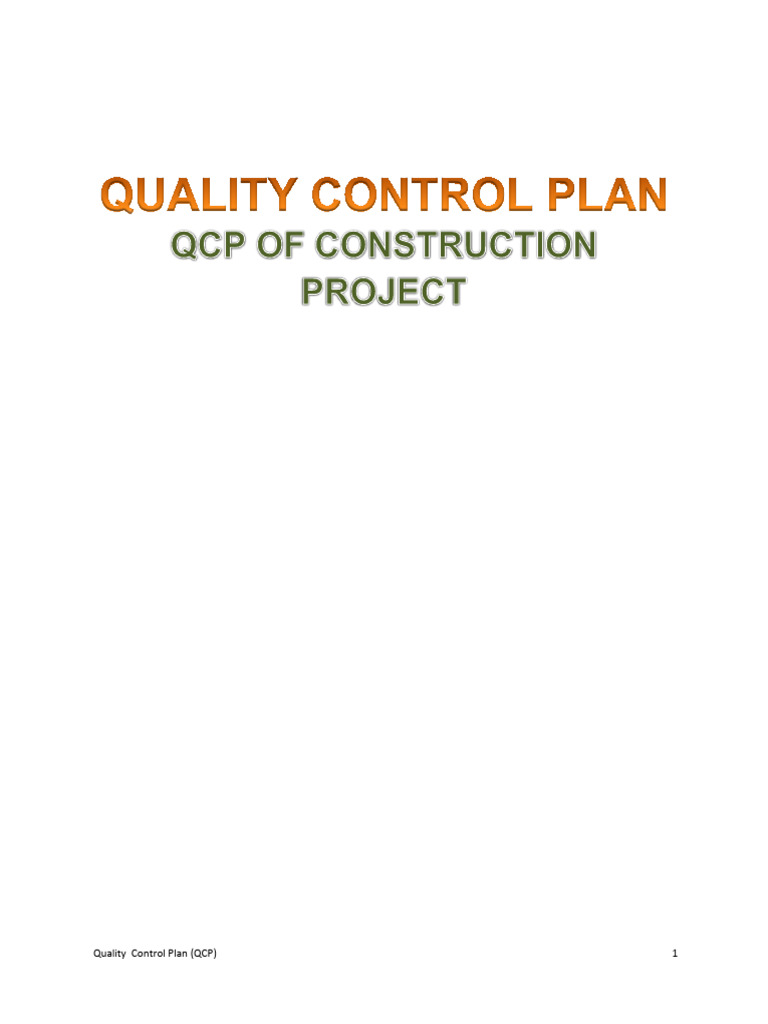 Quality Control Plan | PDF