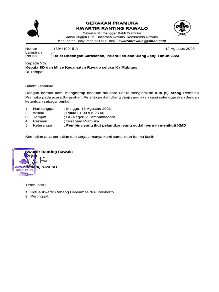 RALAT SURAT UNDANGAN | PDF