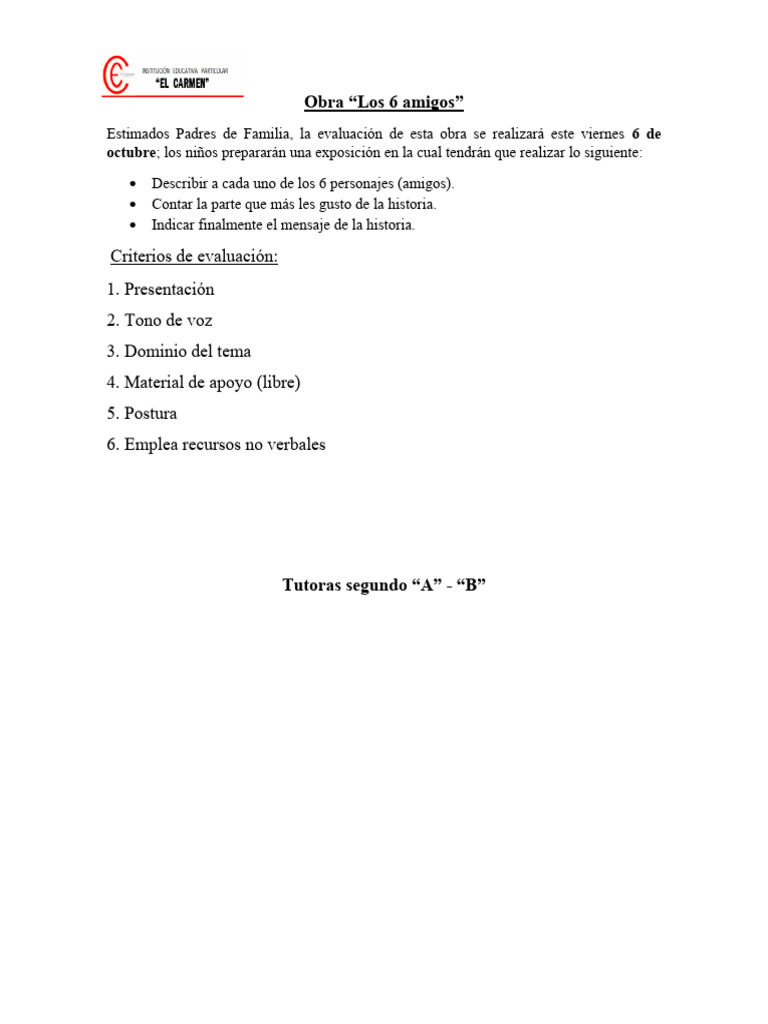 Obra Los 6 Amigos | PDF