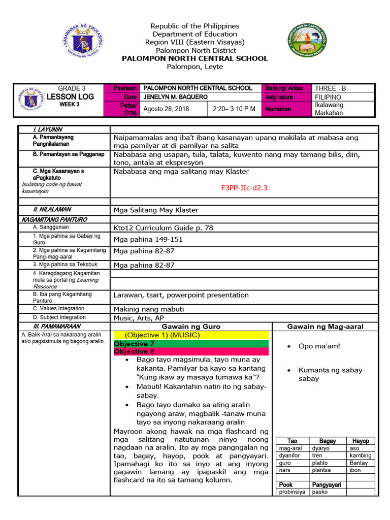 Cot Filipino 2nd Grading True | PDF