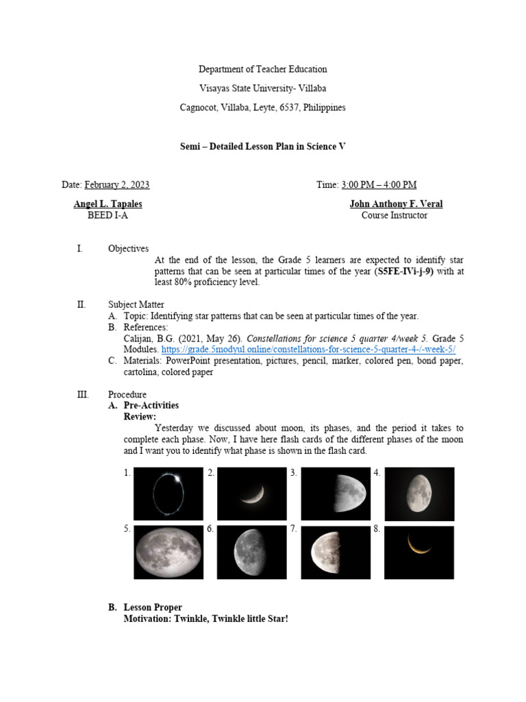 Angel Lesson Plan | Download Free PDF | Constellation | Lesson Plan