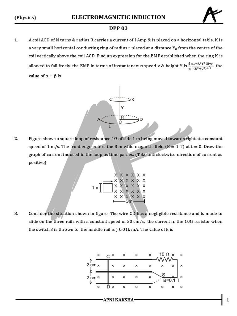 DPP - 03 _ Electromagnetic Induction | PDF