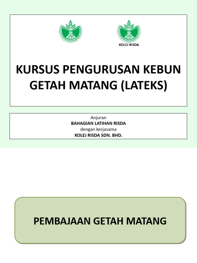 Pengurusan Pembajaan Pokok Getah Matang | PDF | Griya & Taman | Sains ...