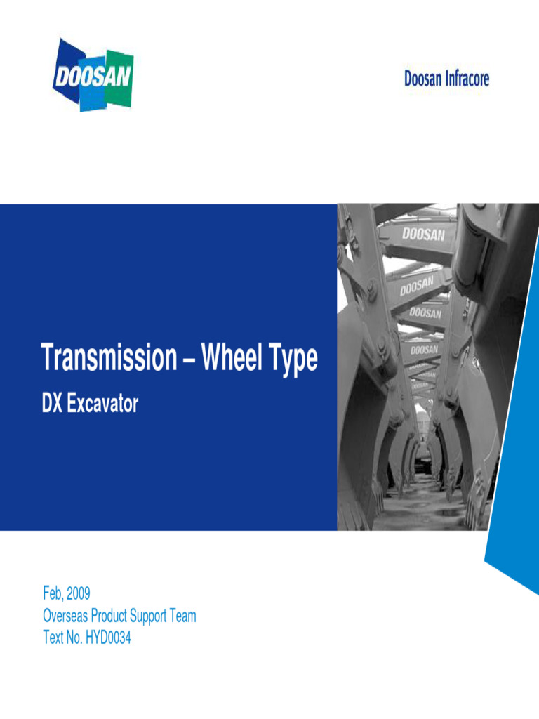 DX Excavator Transmission System Overview | PDF