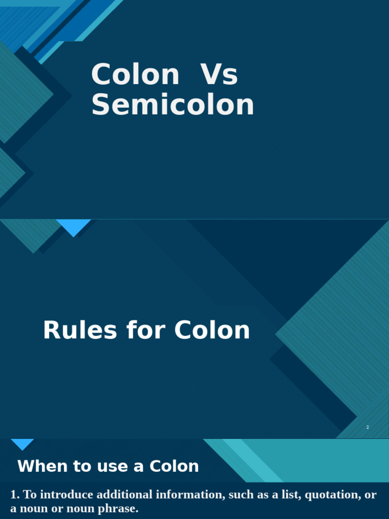 Colon Vs Semicolon | PDF