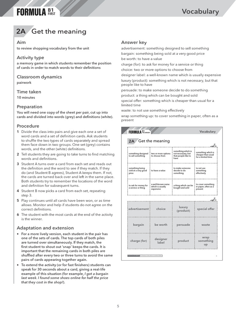 FORM B1 Photocopiables TNs 2A | PDF
