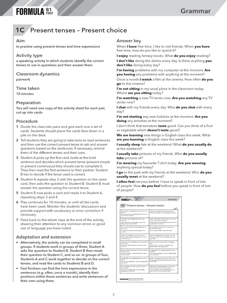FORM B1 Photocopiables TNs 1C | PDF