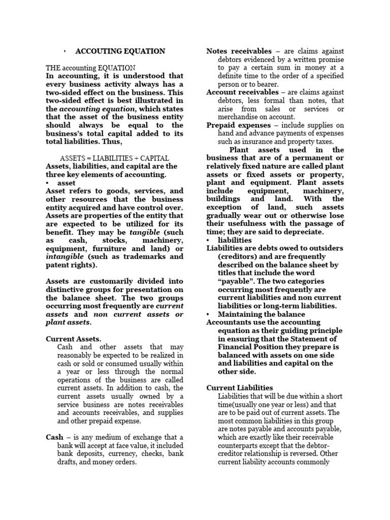 Accounting Equation | PDF