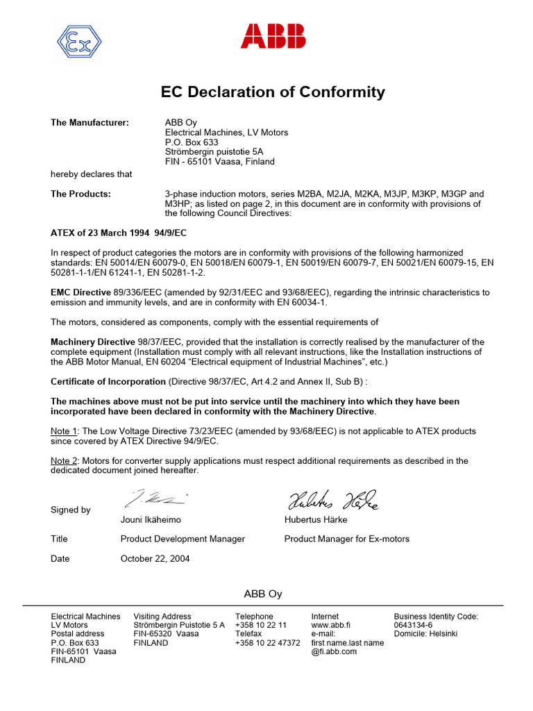 ABB certificates ECEx_FIMOT%2020041022%20GB | PDF