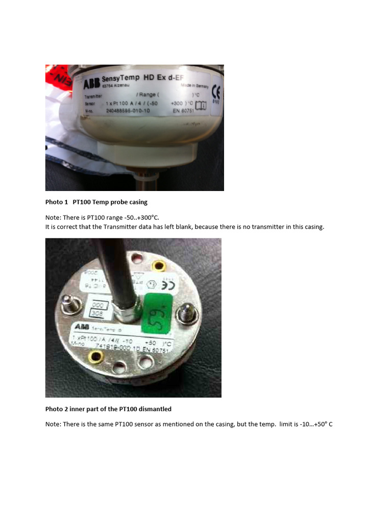 PT100 Temperature Sensor Overview | PDF