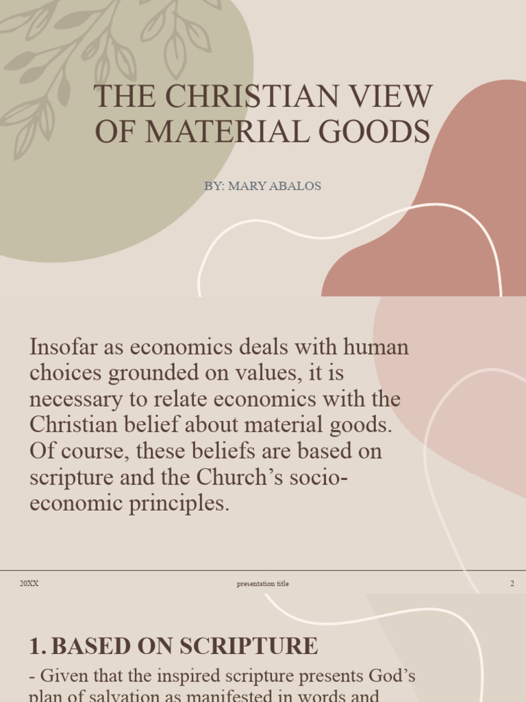 THE CHRISTIAN VIEW OF METRIAL GOODS - Copy | PDF | God | Salvation