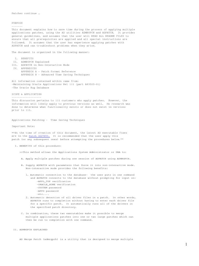 Ad Patch | PDF | Command Line Interface | Oracle Database