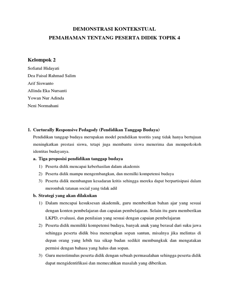 Demonstrasi Kontekstual Topik 4 | PDF
