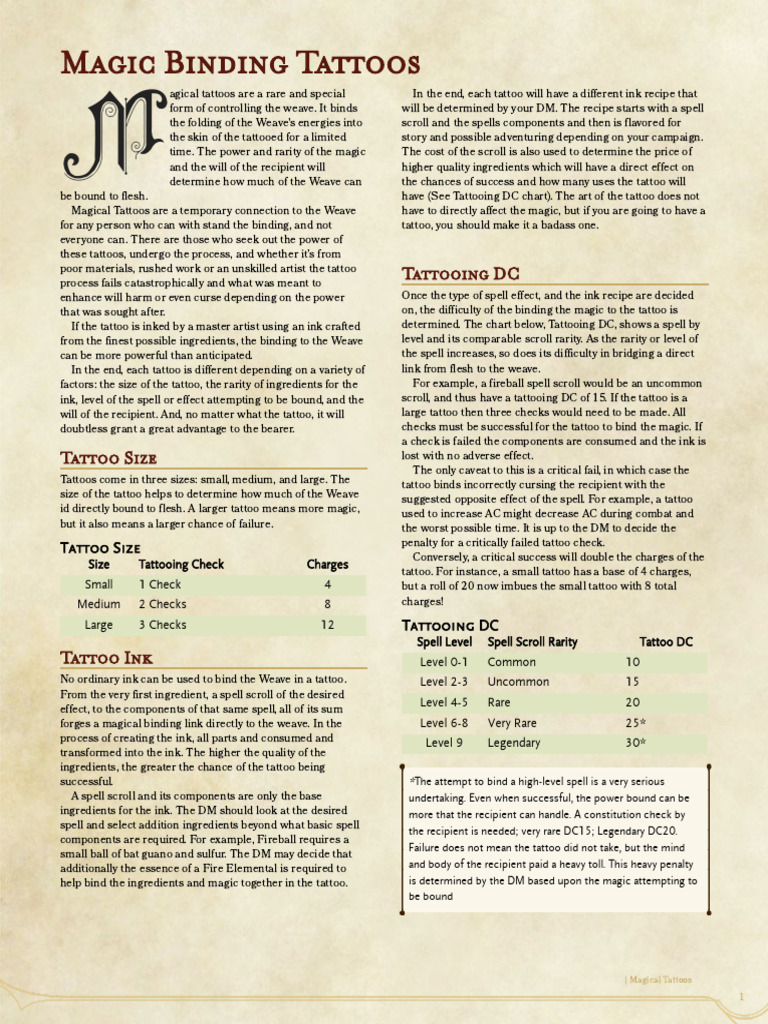 Magic Binding Tattoos | PDF
