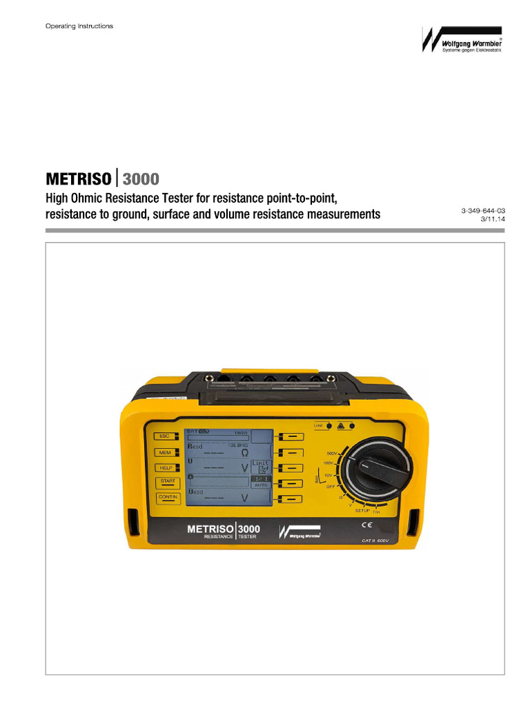 Operating Instructions Metriso 3000 | PDF