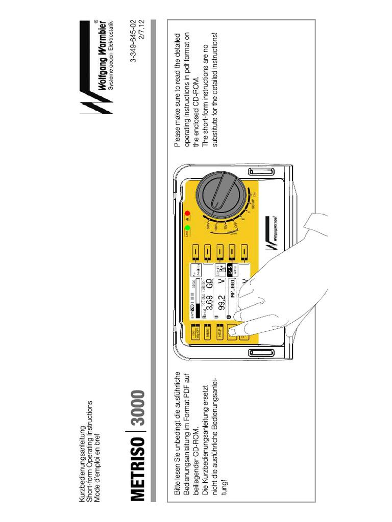 Short form operating instructions Metriso 3000 | PDF