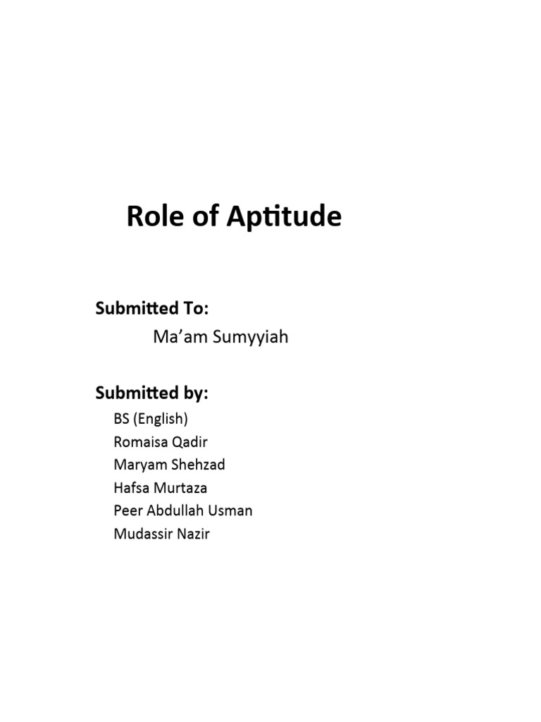 Aptitude Presentation | PDF | Senses | Perception