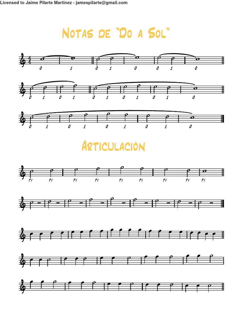Notas+de+Do+a+Sol+1+ +Partitura+Completa | PDF