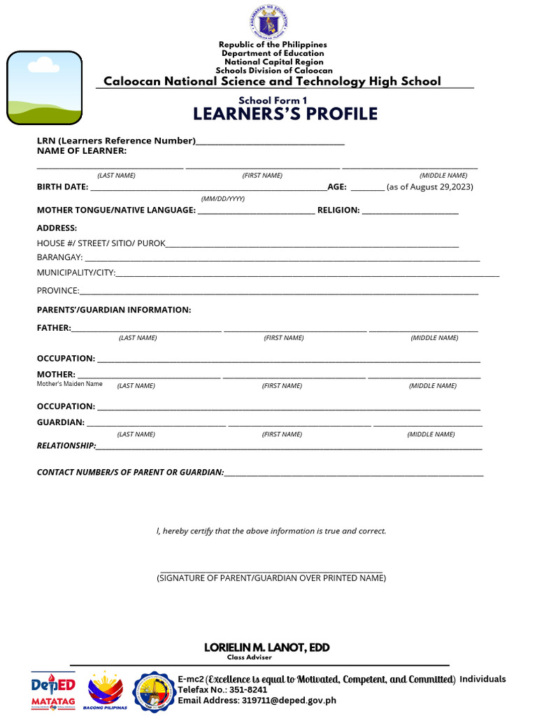 Learners-PROFILE | PDF