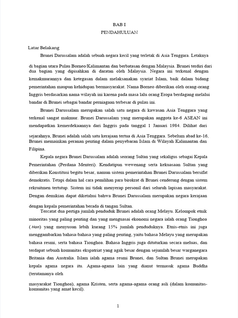 Profil Brunei Darussalam | PDF | Perjalanan | Kajian Bahasa Asing