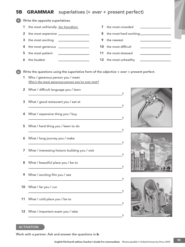 EnglishFile4e Pre-Intermediate TG PCM Grammar 5B | PDF