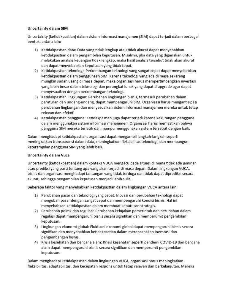 Vuca Dan Tuna | PDF | Bisnis | Pengelolaan Keuangan & Uang