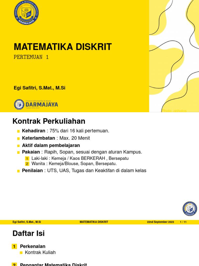 Pertemuan I Mat. Diskrit | PDF | Komputer