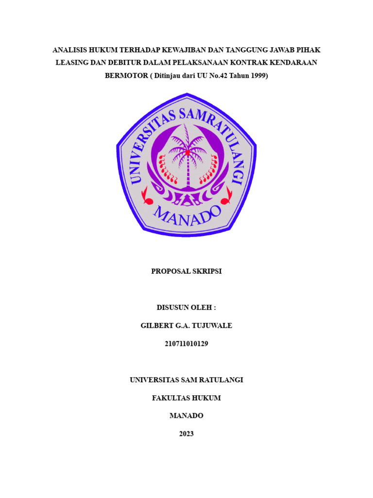 Proposal Mini - Gilbert Tujuwale 1 | PDF