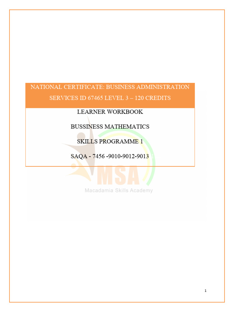 Saqa 7456 9010 9012 9013 11241 Learner Workbook Pdf