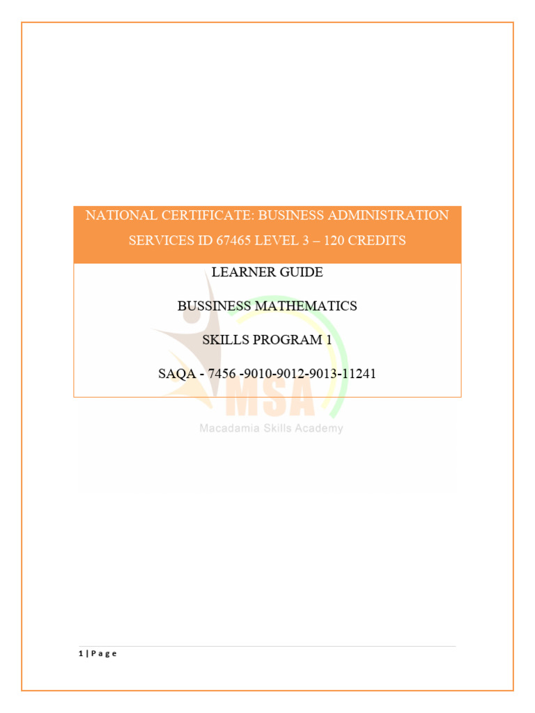 SAQA - 7456 -9010-9012-9013-11241- LEARNER GUIDE | PDF