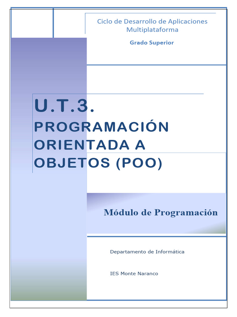 Unidad 3. Programación Orientada A Objetos (Poo) | PDF | Objeto ...