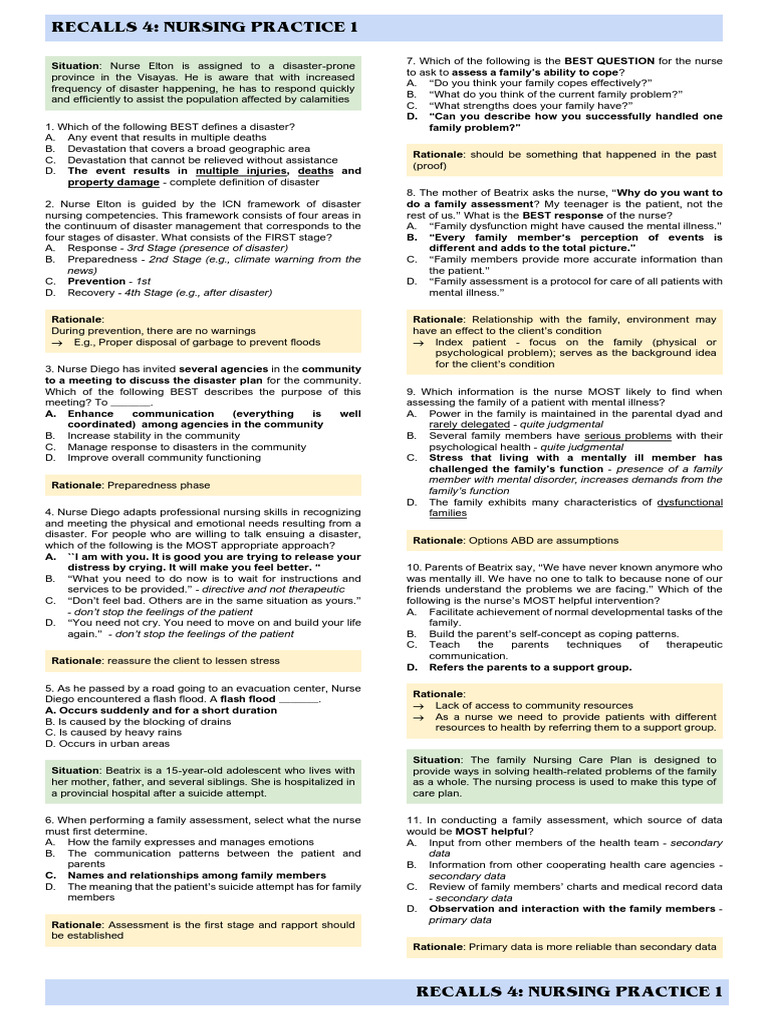 Recalls 4: Nursing Practice 1: News) | PDF
